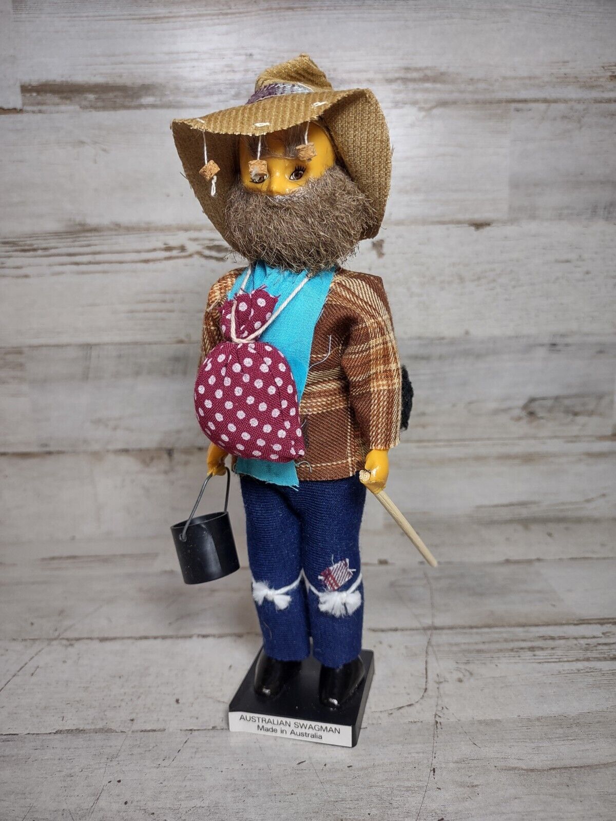 Vintage Sankyo Australian Swagman MCM Musical Figurine Plays Waltzing ...