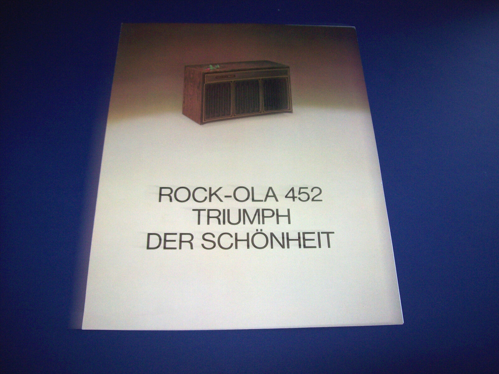 MODEL 452 ROCK OLA 1973 ORIGINAL PHONOGRAPH JUKEBOX SALES FLYER GERMAN TEXT