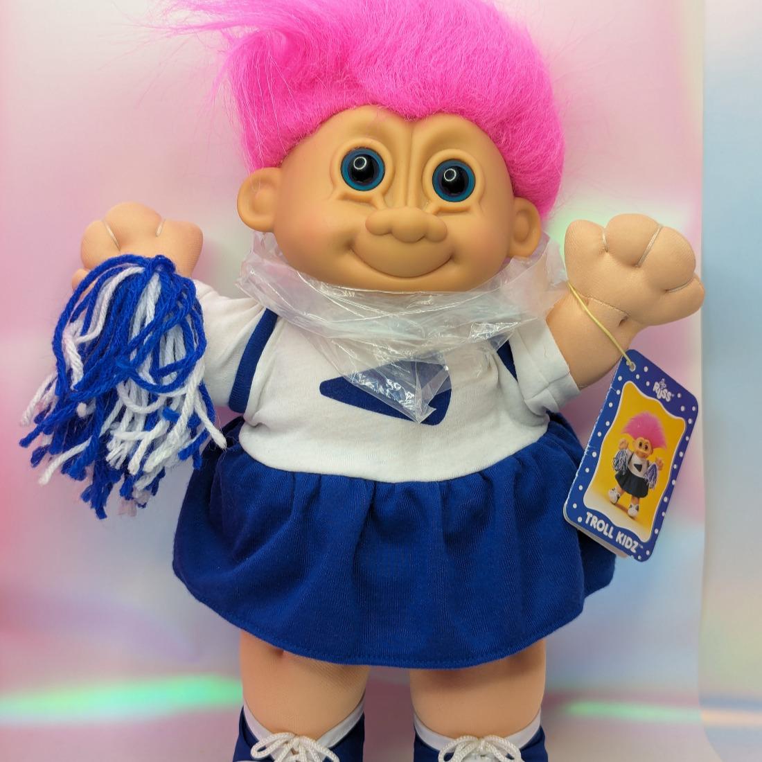 Russ Troll Kidz Cheerleader Plush Soft Body Doll Toy Cheer Team Blue ...