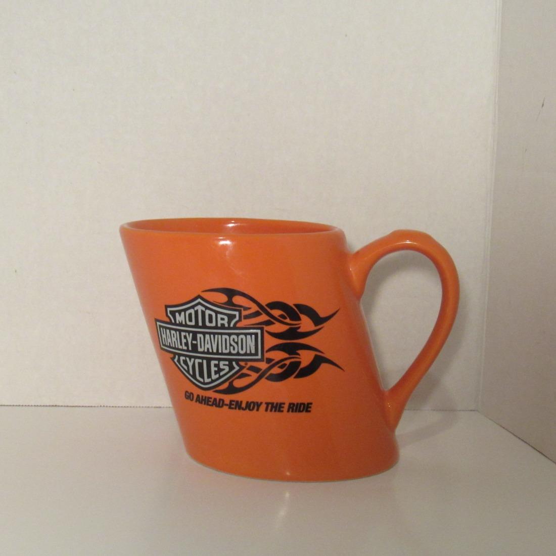 Harley Davidson 2007 Cup, Orange Slanted Mug, Graphic GO AHEAD-ENJOY ...