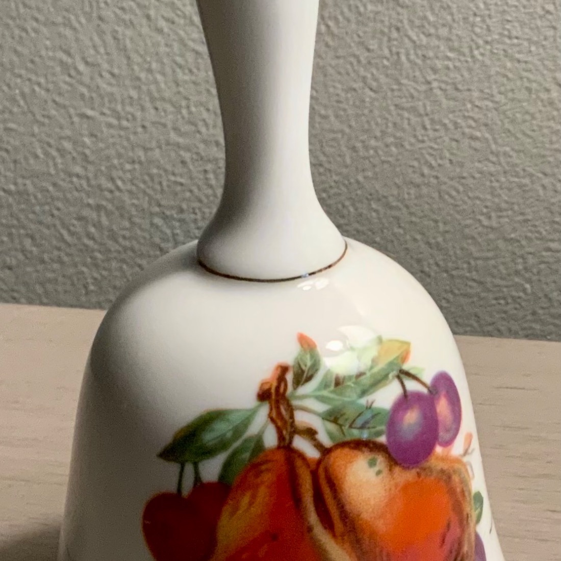Vintage Dinner Bell Fruit Motif Pattern Figurine Ceramic, Unbranded ...
