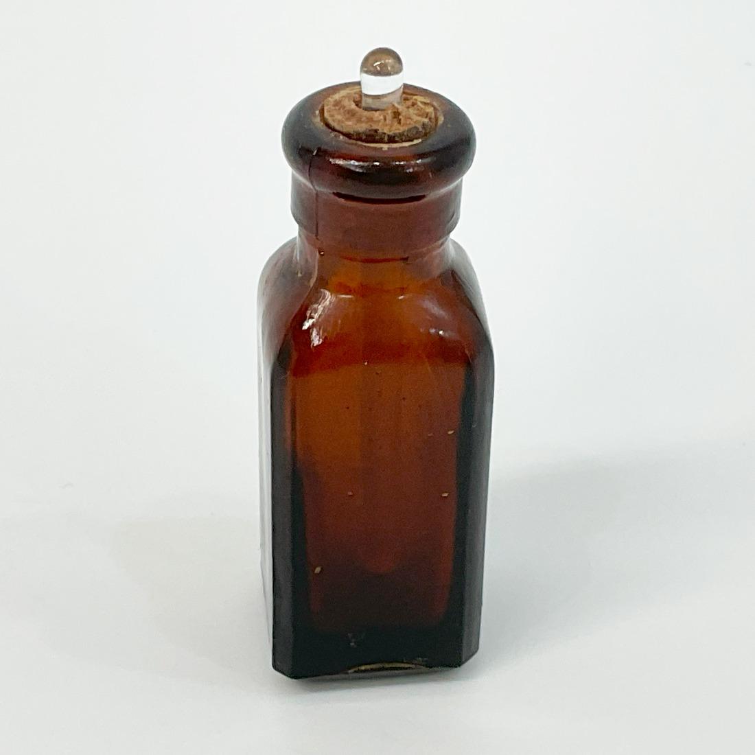 Antique Iodine Poison Bottle Square Brown Glass Bottle With Cork ...
