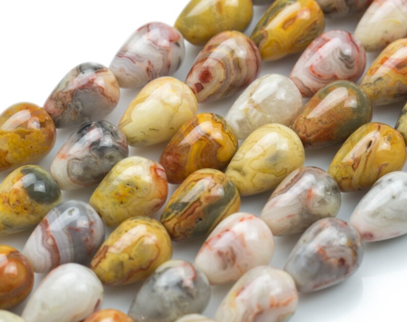 Natural Crazy Laced Agate- Teardrop- Beads- 2 Sizes- Special Shape ...
