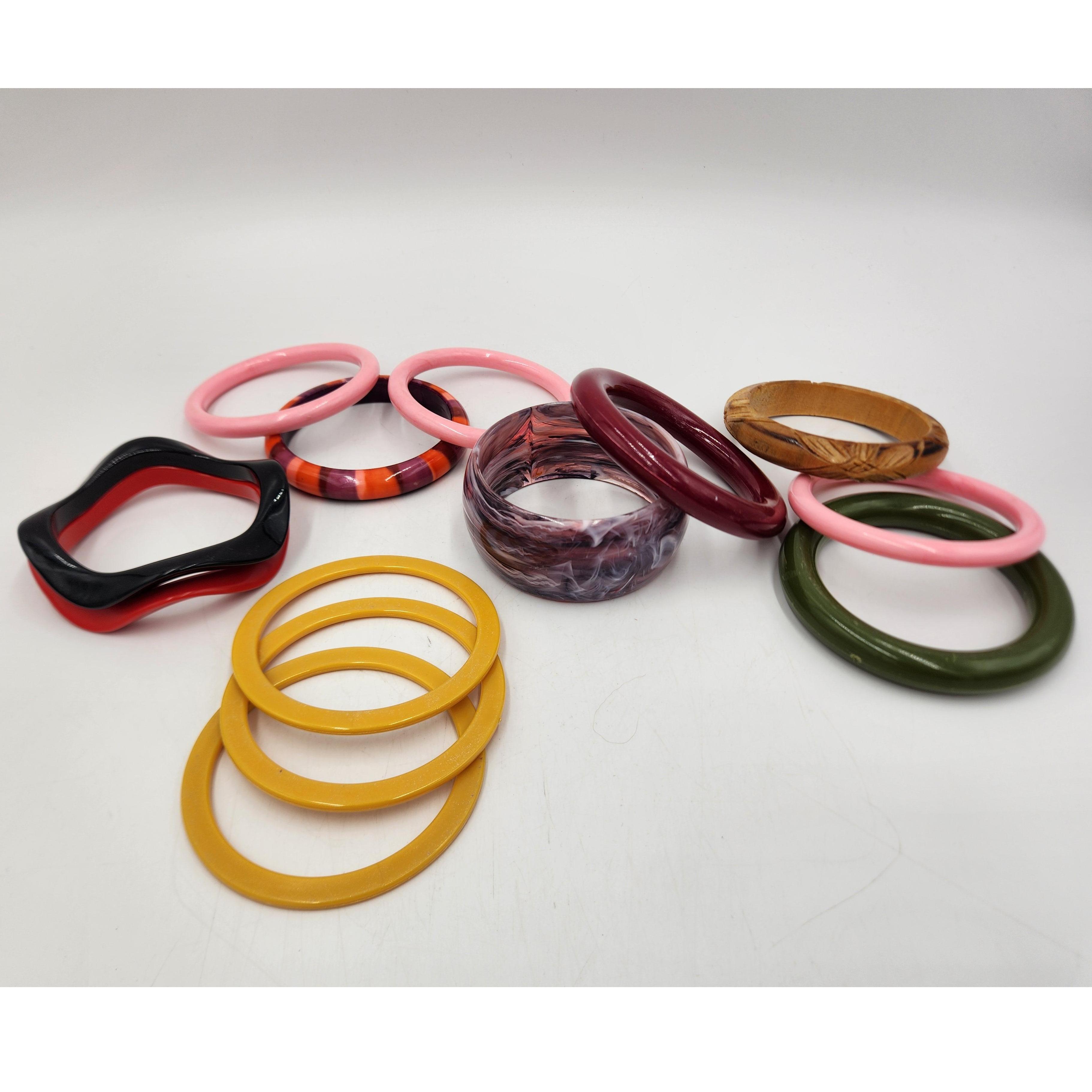 Lot Of 13 Vintage Bangle Bracelets