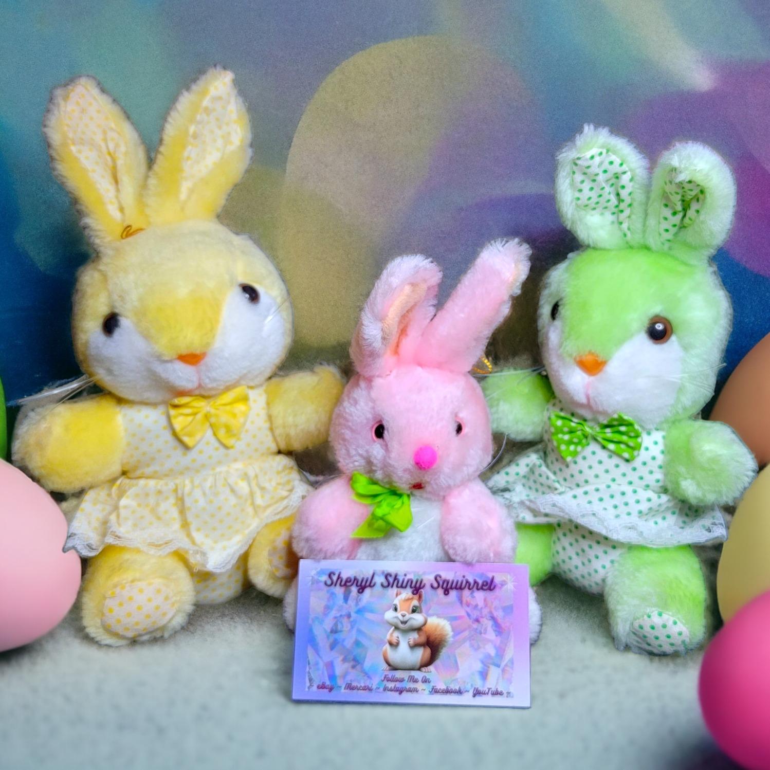Vintage Easter Bunny Plush Trio