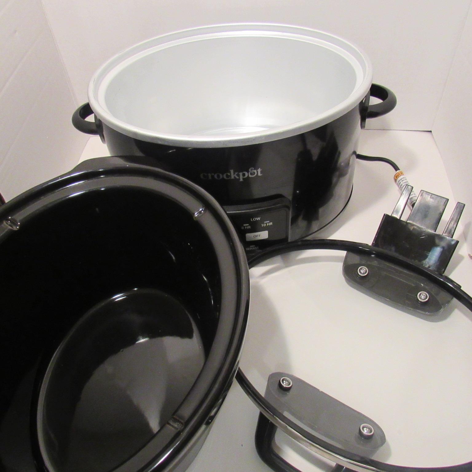 Sunbeam Black Crock Pot 4.5 Quart Programmable One Touch Control Slow ...