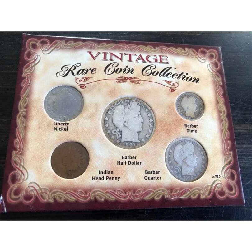 Vintage Rare Coin Collection Barber and Indian Head 5 Coin Set in ...