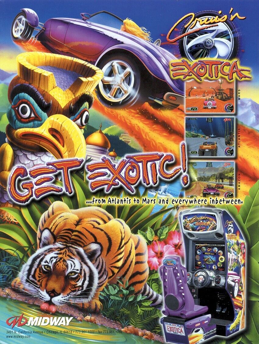 Cruisin Exotica Video Arcade Game FLYER Original Auto Sports Car Racing Art