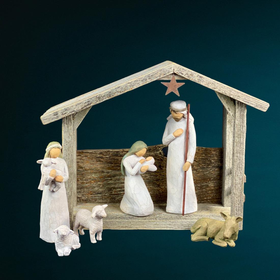 Large Barn Wood Nativity Stable Creche Handcrafted in Our Shop ...