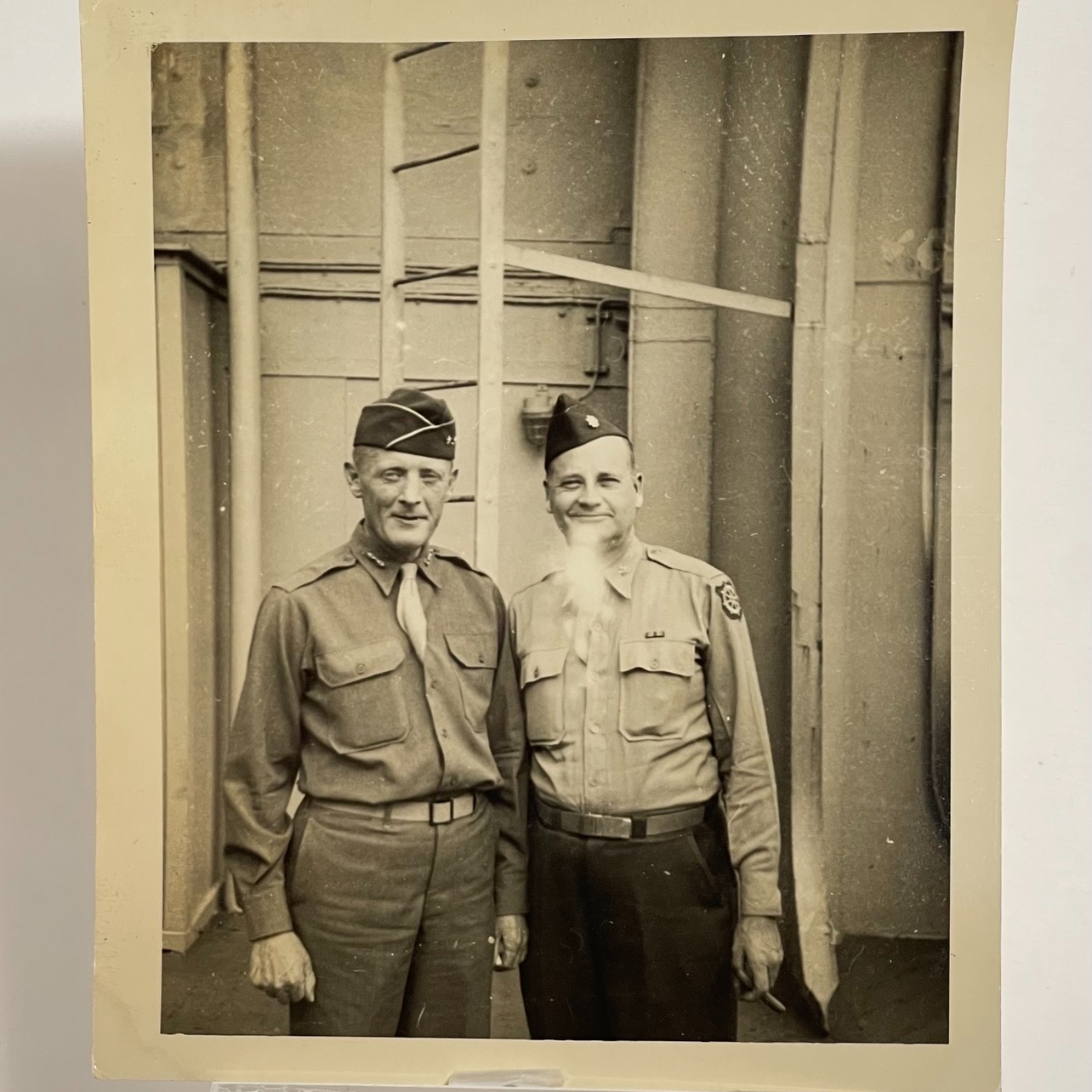 Vintage Military Photo Snapshot Soldier Uniformed Men
