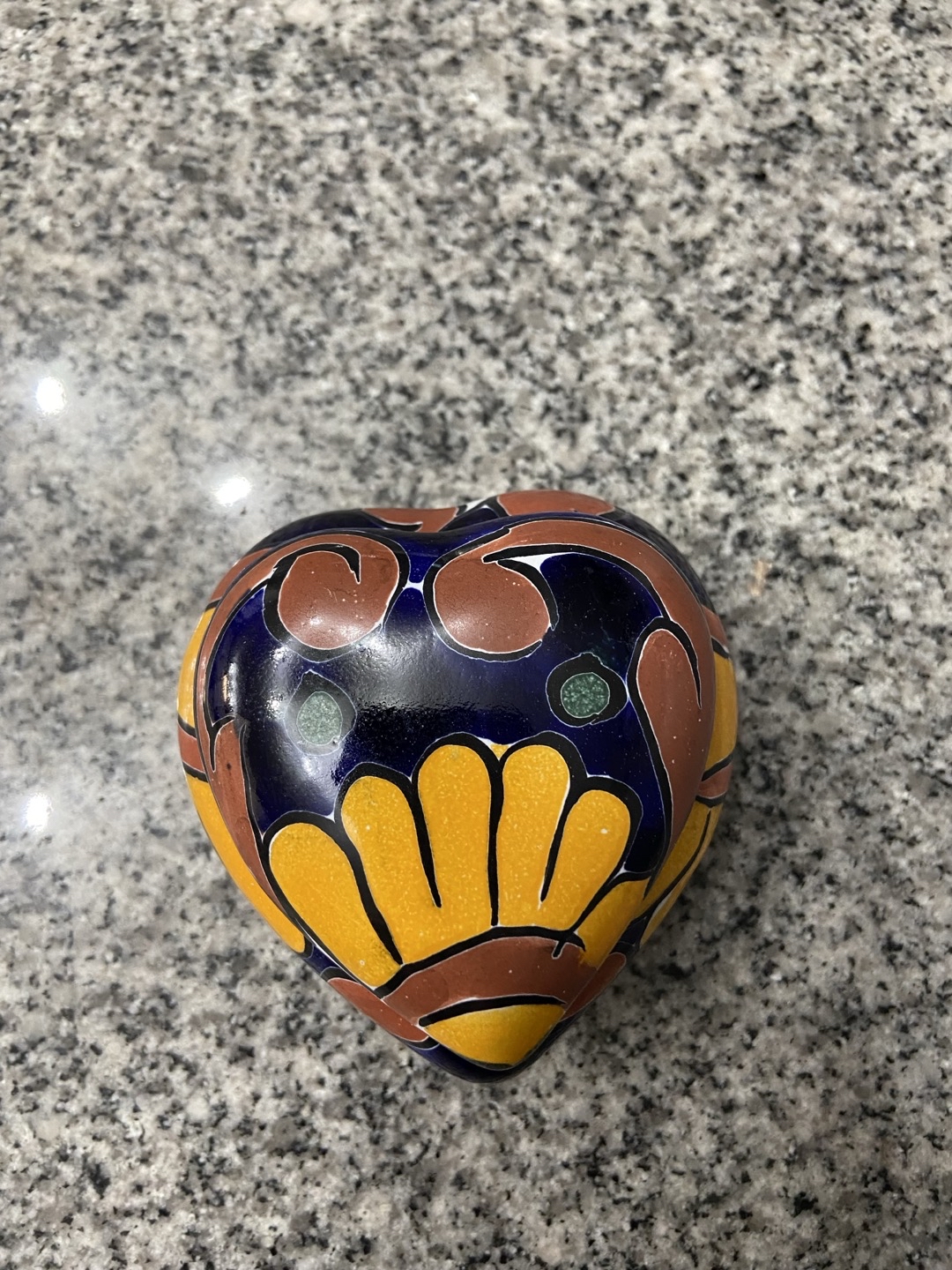 TALAVERA Colorful Heart Shape Trinket Box Handmade & Painted, Mexican ...