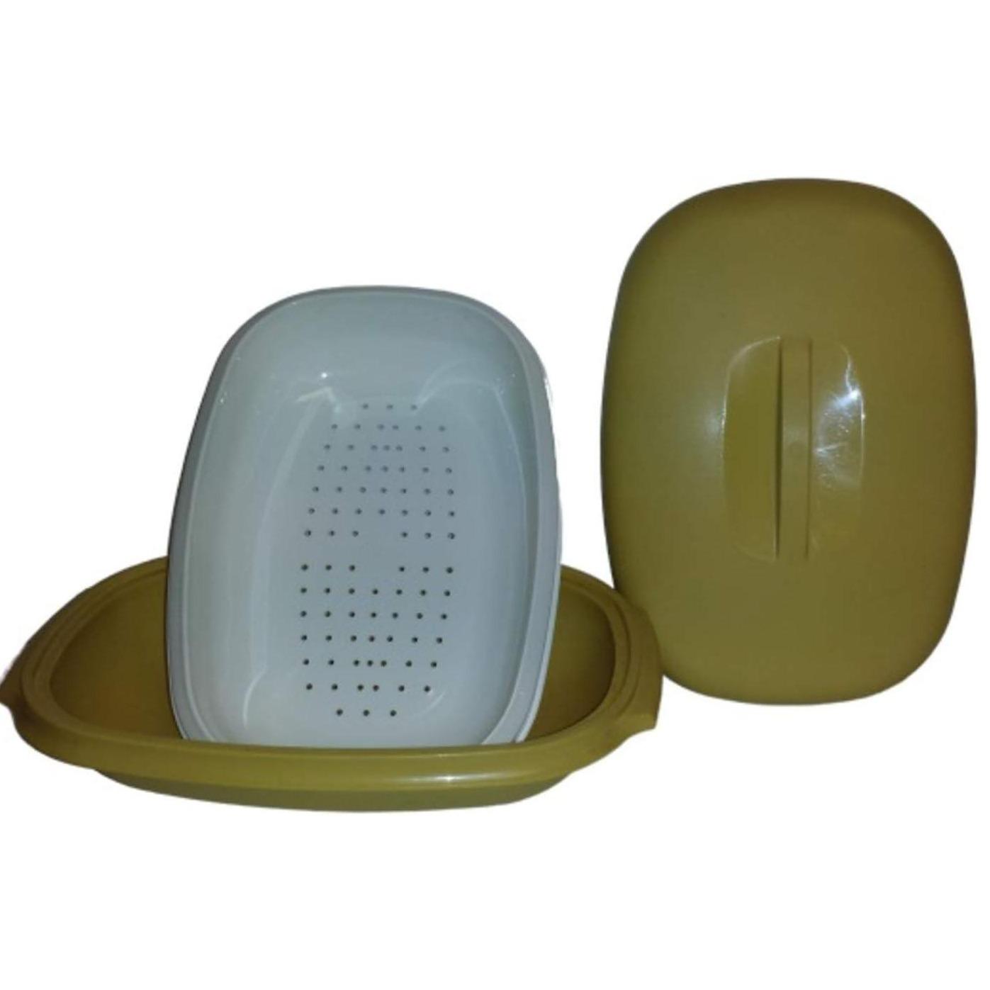 VTG Tupperware Steamer in Harvest Gold 3 Peice