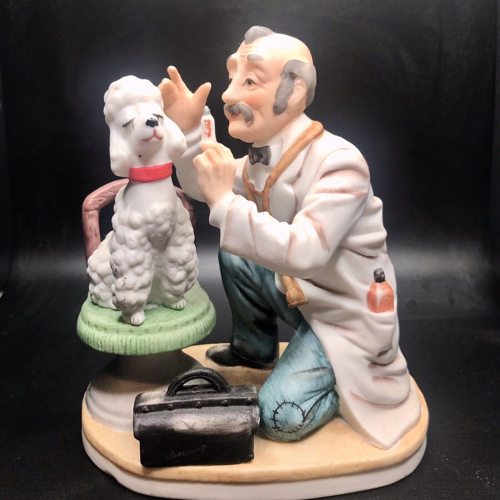 Lefton Veterinarian Doctor & Poodle Dog Checkup Sculpture Vintage ...