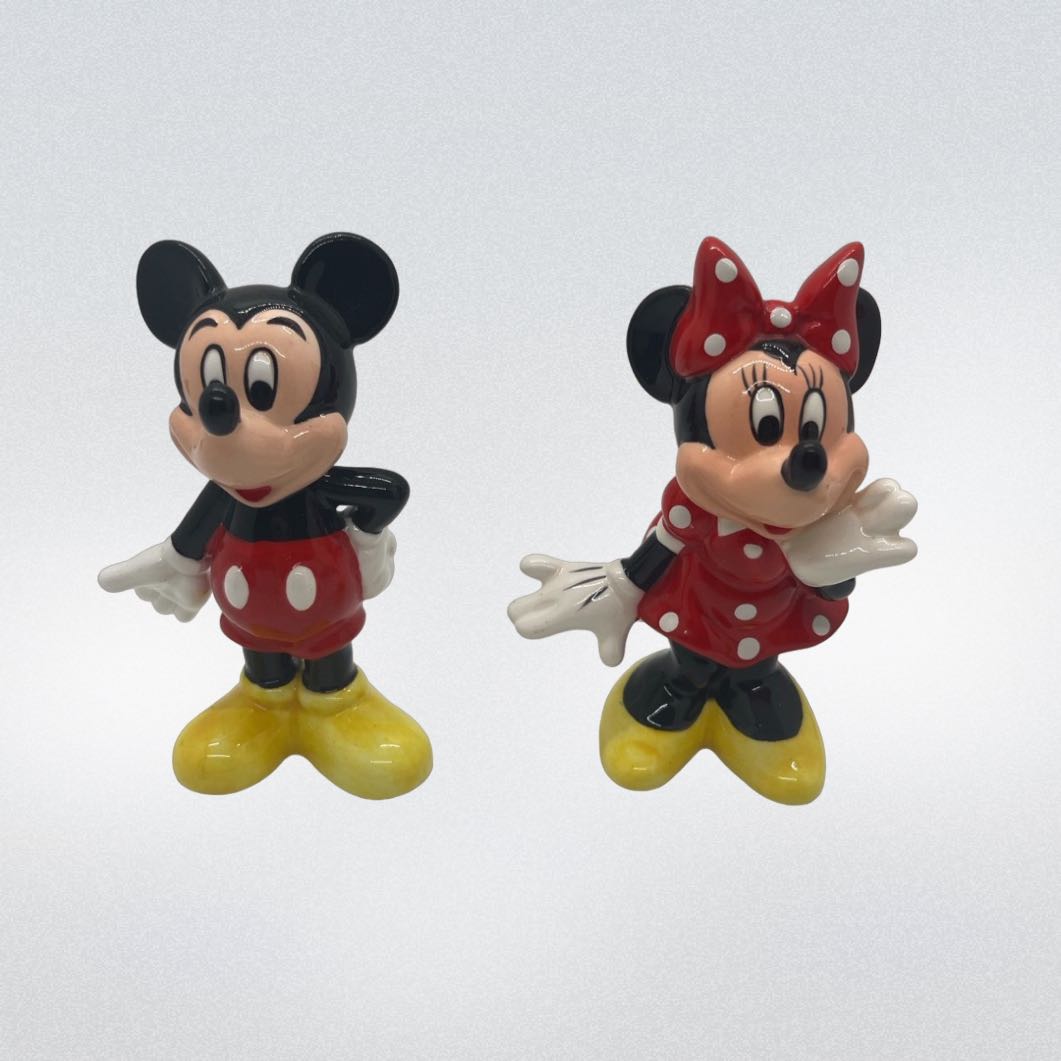 Vintage Disney China Mickey And Minnie Mouse Figurines