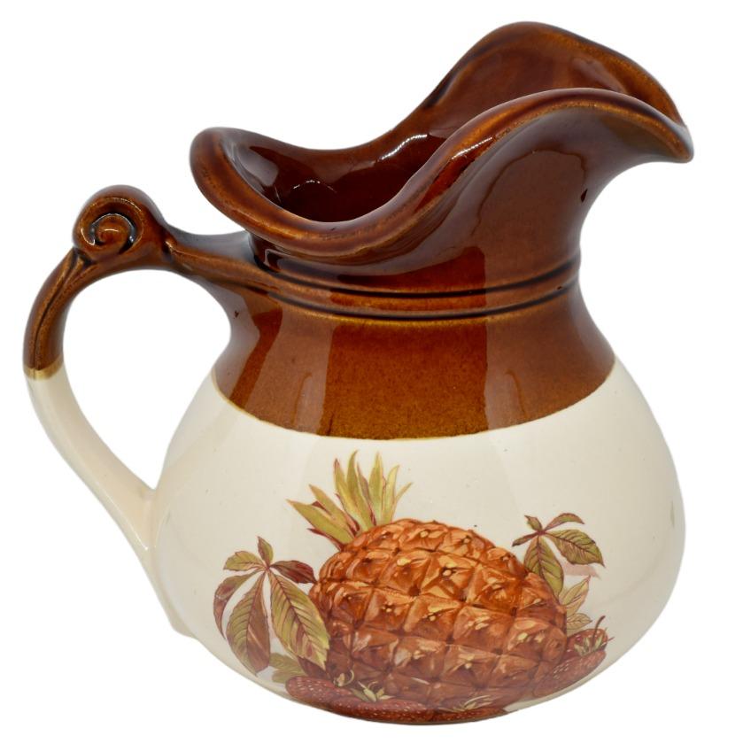 Vintage McCoy Pitcher #7515 with Pineapple and Strawberries, Pottery