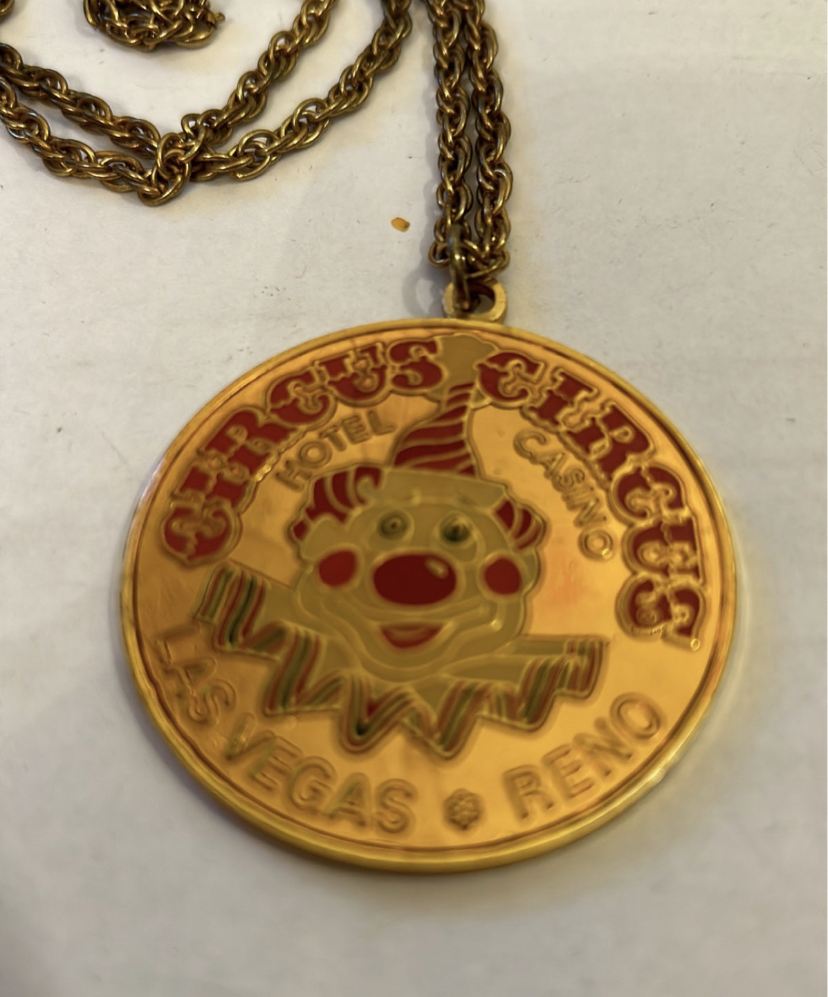 Rare Vintage CIRCUS CIRCUS Clown Casino Collectible Coin Medallion On Chain