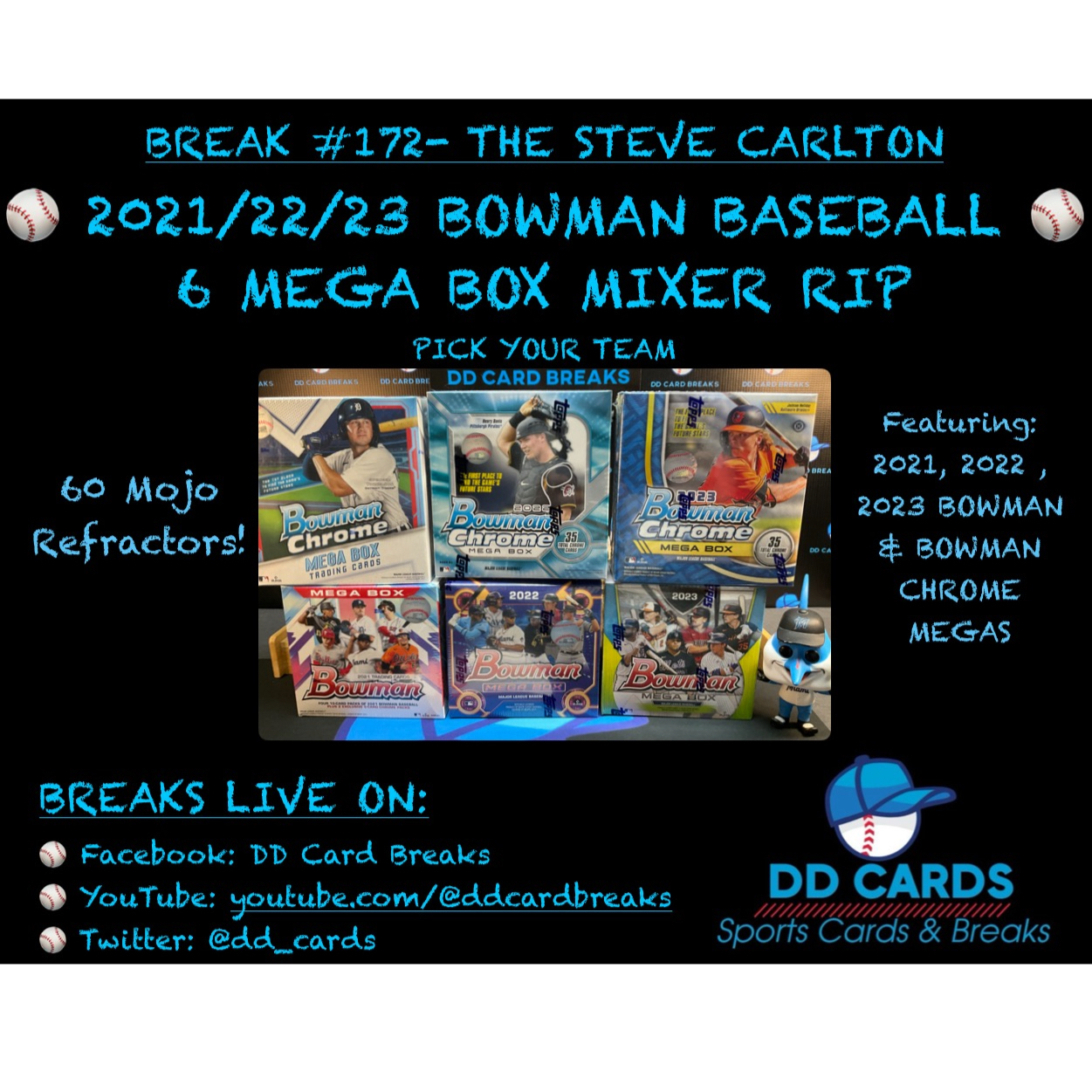Boston Red Sox - 2021/2022/2023 Bowman & Bowman Chrome (6) Mega Box ...