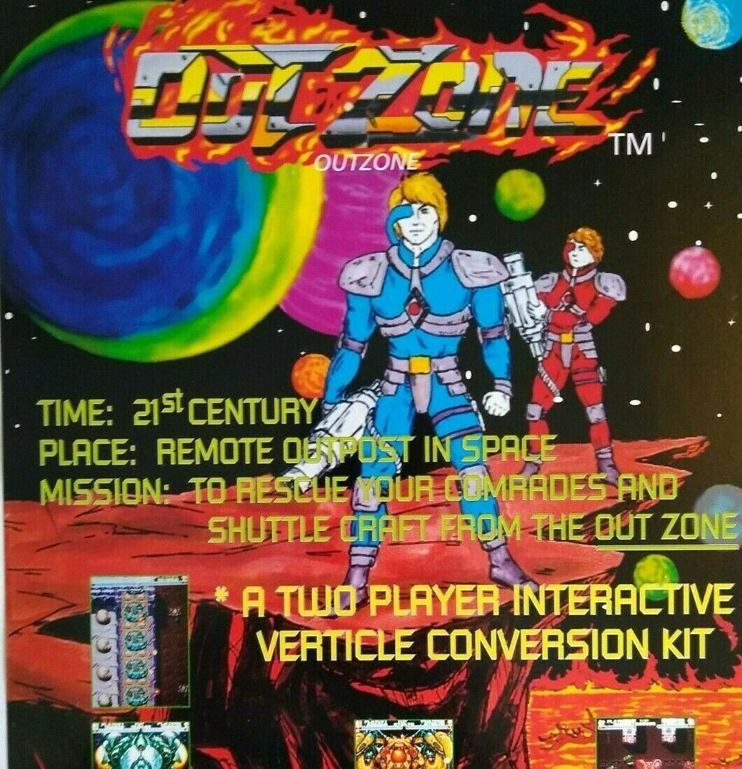 Out Zone Arcade FLYER Original 1990 Video Game Art Print Sheet Space Age