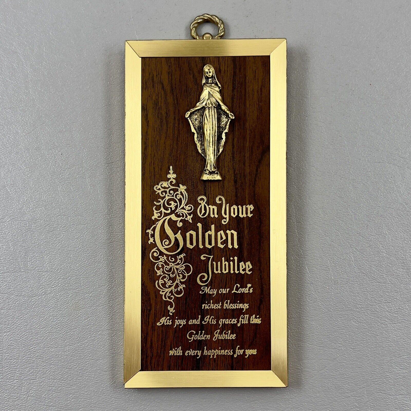 Vintage On Your Golden Jubilee Blessing Plaque Sign Holy Mother Mary ...