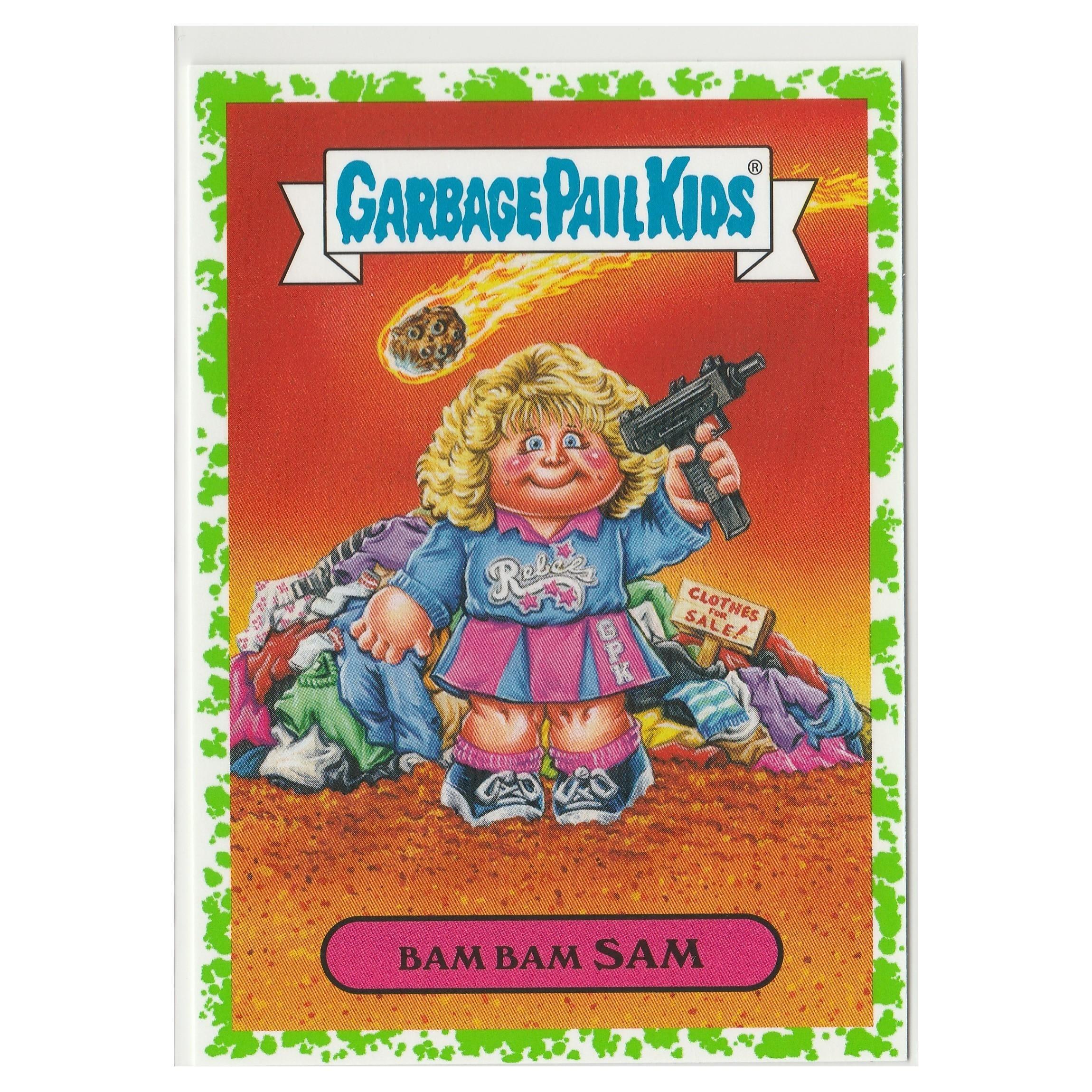 Garbage Pail Kids Bam Bam Sam Cult Horror Sticker #12b of 20 Green Puke ...