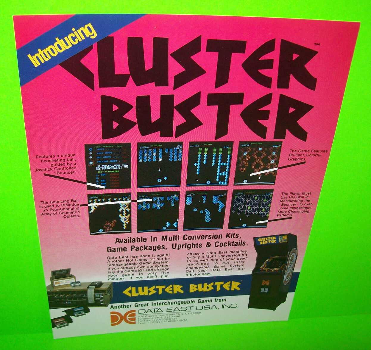 Cluster Buster Original NOS Video Game Promo Artwork Sheet 1983 Vintage Art