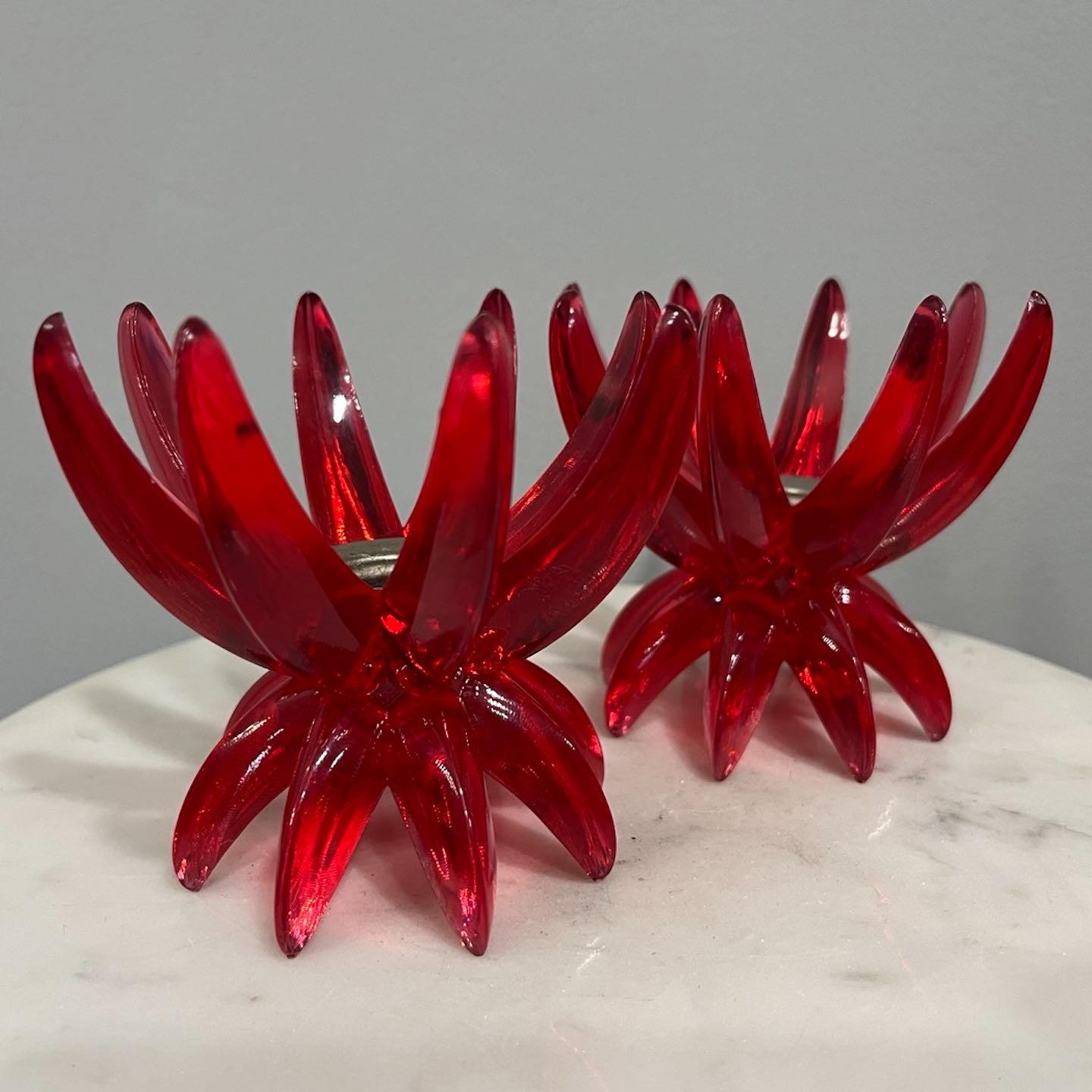 Vintage Friedel Ges Gesch 1960’s Red Lucite Plastic Sputnik Candlestick ...