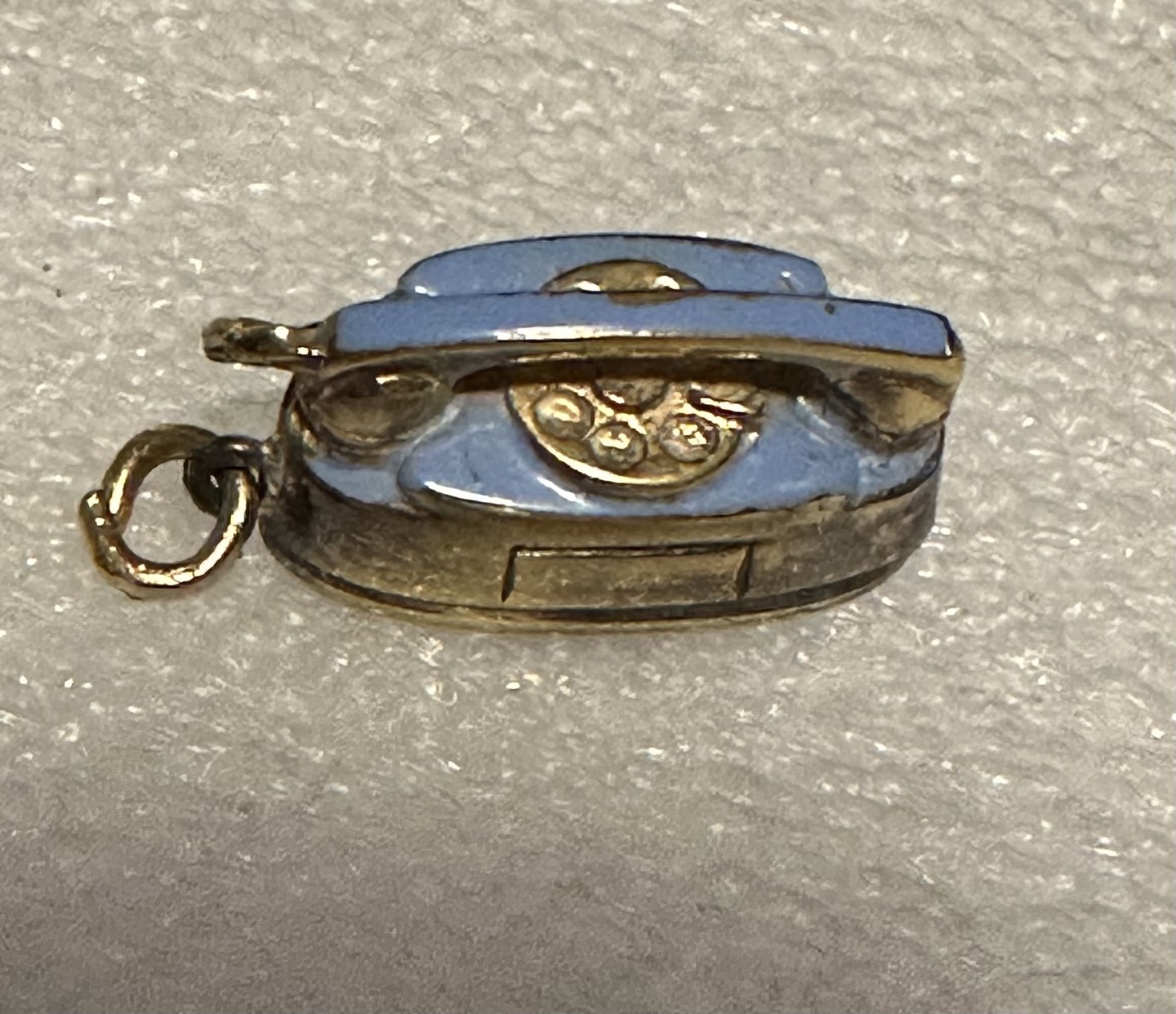 Vintage Wells Sterling Silver & Blue Enamel Princess Phone Charm