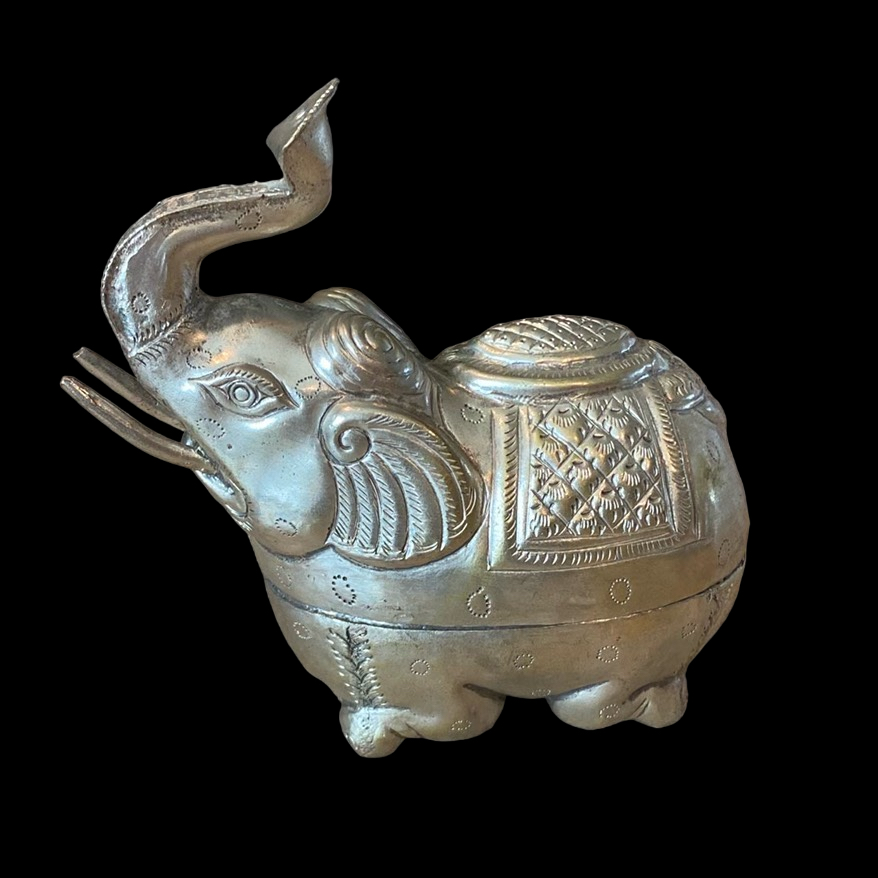 Vintage Trunk Up ELEPHANT Trinket Box