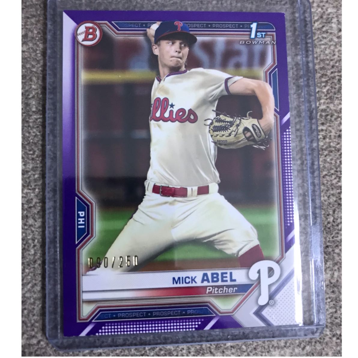 2021 Bowman Mick Abel paper purple /250