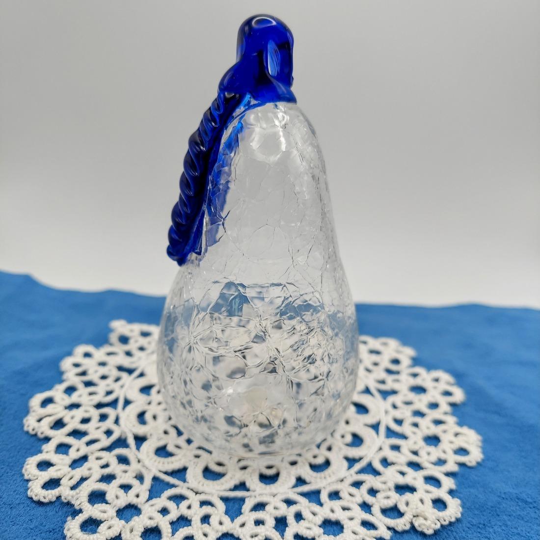 Handblown Pear Shaped Art Glass - Vintage Student Art 4.5" Tall Cobalt Blue