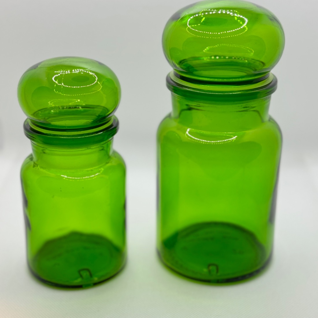 Vintage 1970’s MCM Emerald Green Glass Container Apothecary Jar Bottle ...