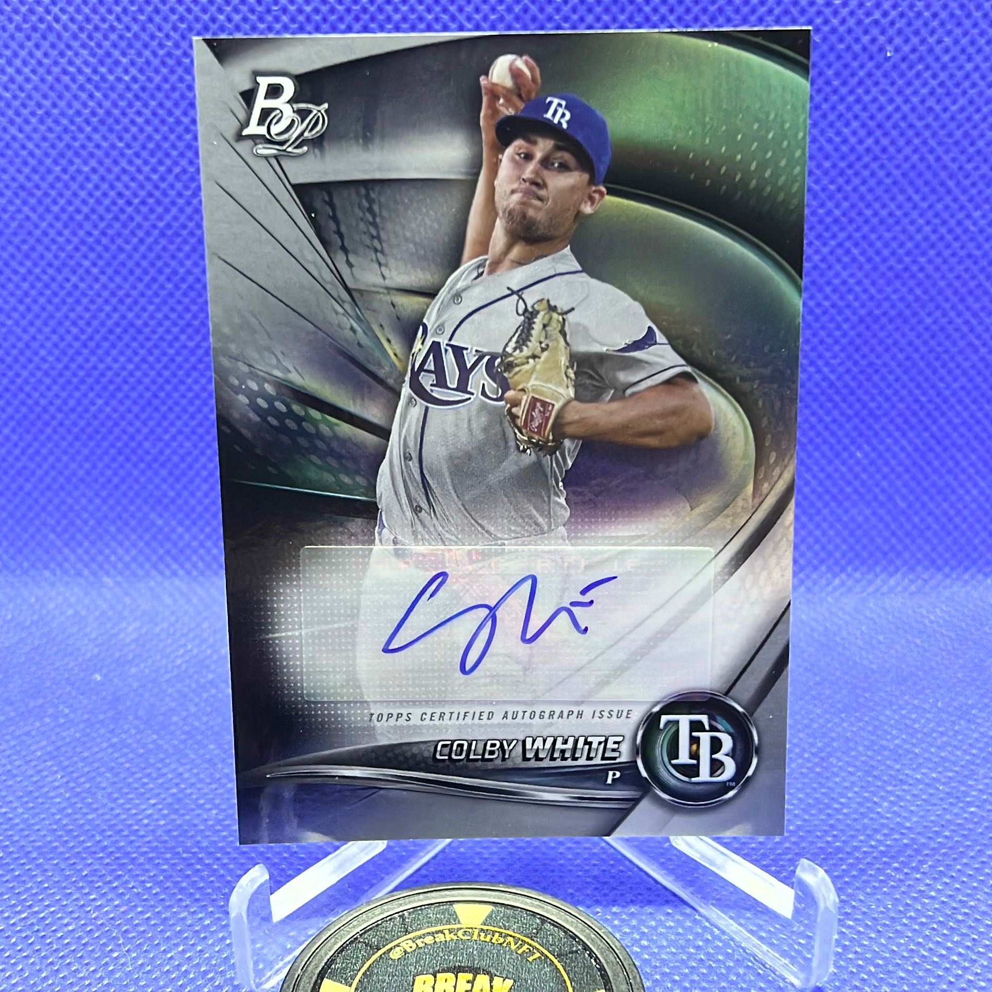 Colby White 2022 Bowman Platinum Auto Tampa Bay Rays