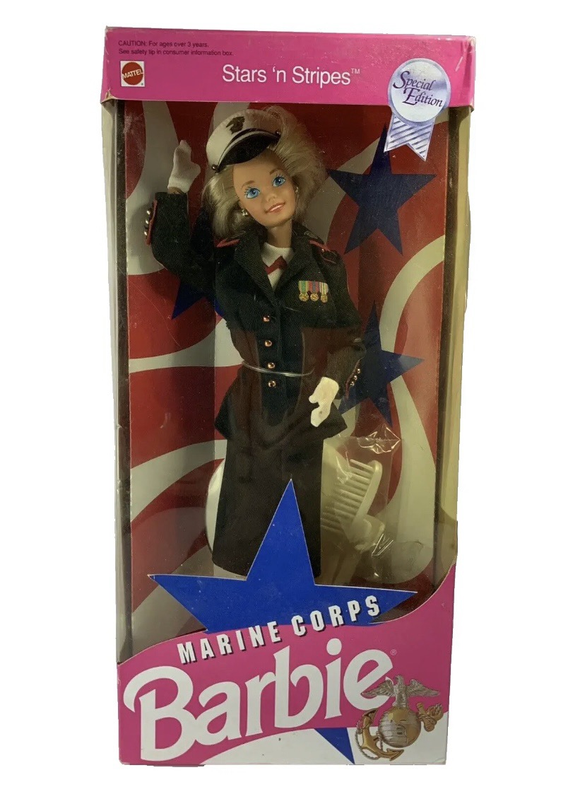 Marine Corps Sergeant Barbie Stars n Stripes Doll 1991 Mattel #7549 ...