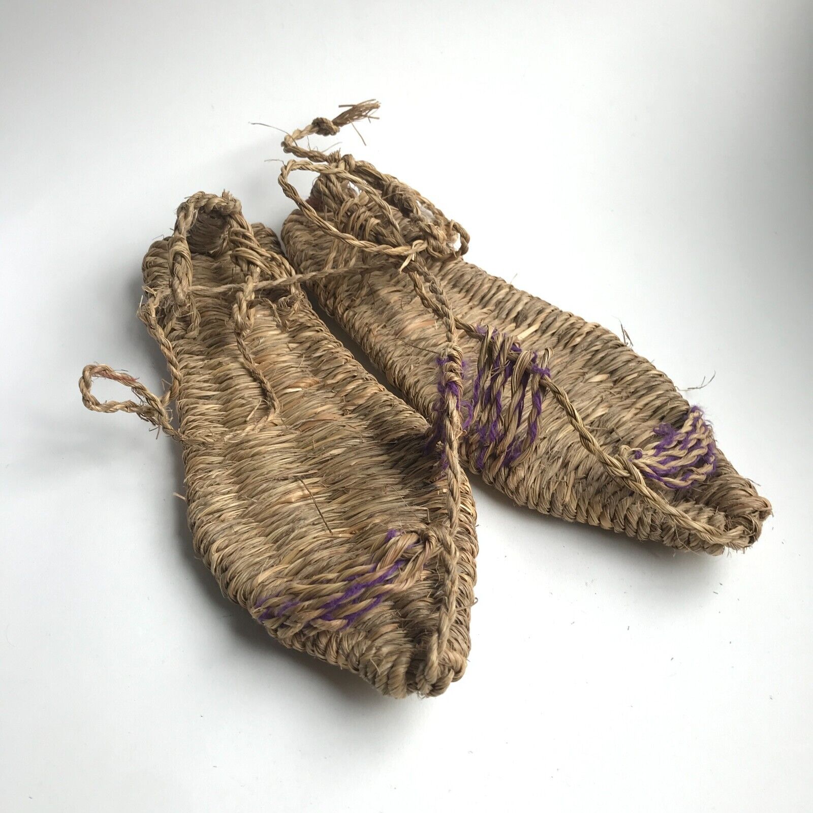 Vintage Chinese Japanese Woven Rope Yoroi Zori Geta Straw Sandals Slipper