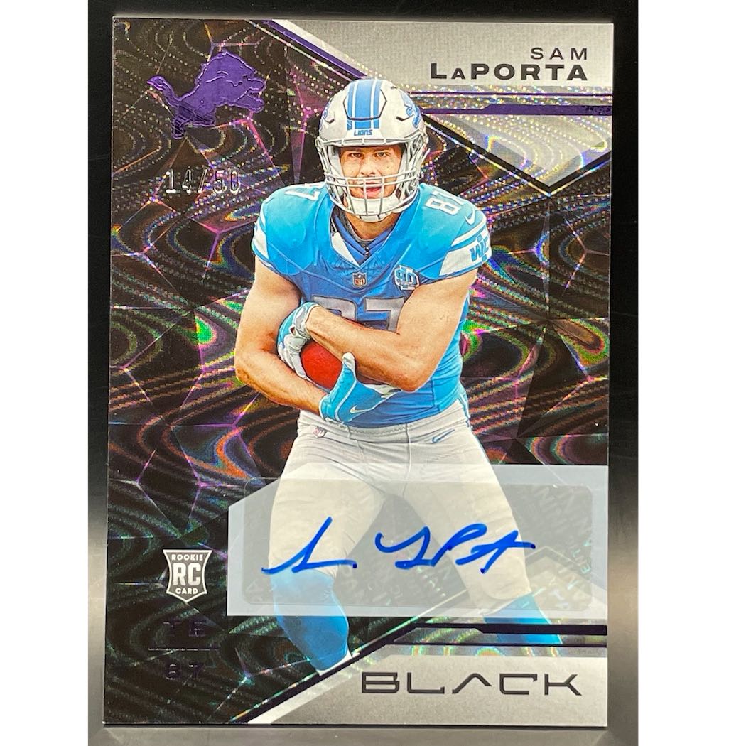 2023 Panini Black - Sam LaPorta - Autograph - RC - Royal 14/50 ...