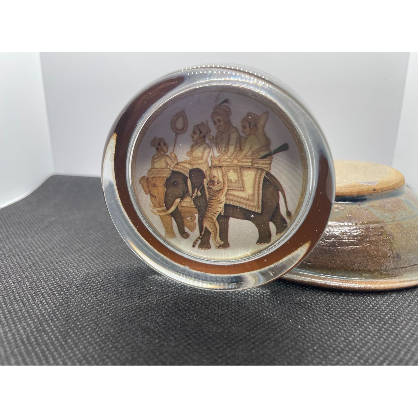 Vintage Nigel Pain Product Glass Dome Paperweight