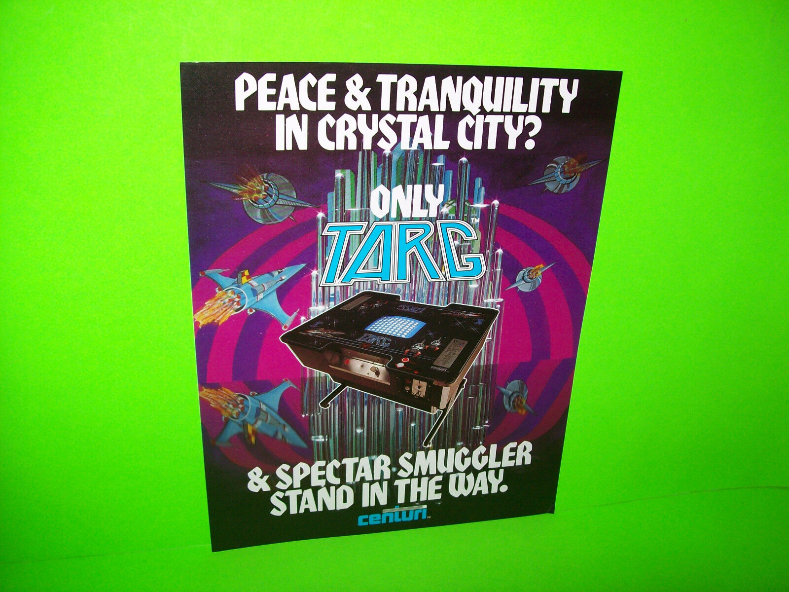 TARG SITDOWN CENTURI 1980 ORIGINAL VIDEO ARCADE GAME PROMO FLYER ...