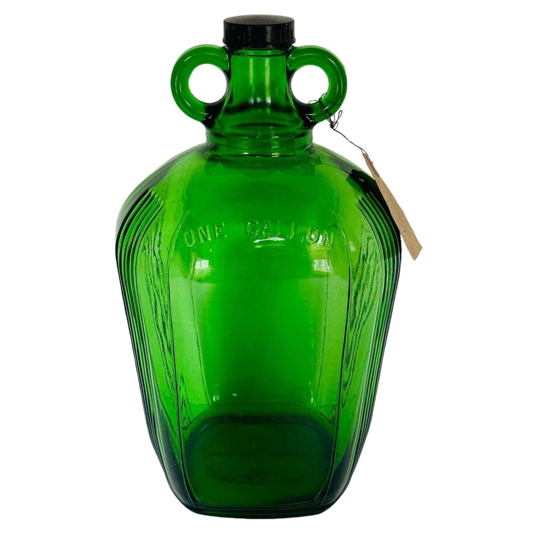 VINTAGE ONE GALLON GREEN JUG GLASS JUG BOTTLE Wine PAT 94413 OI 1935 ...