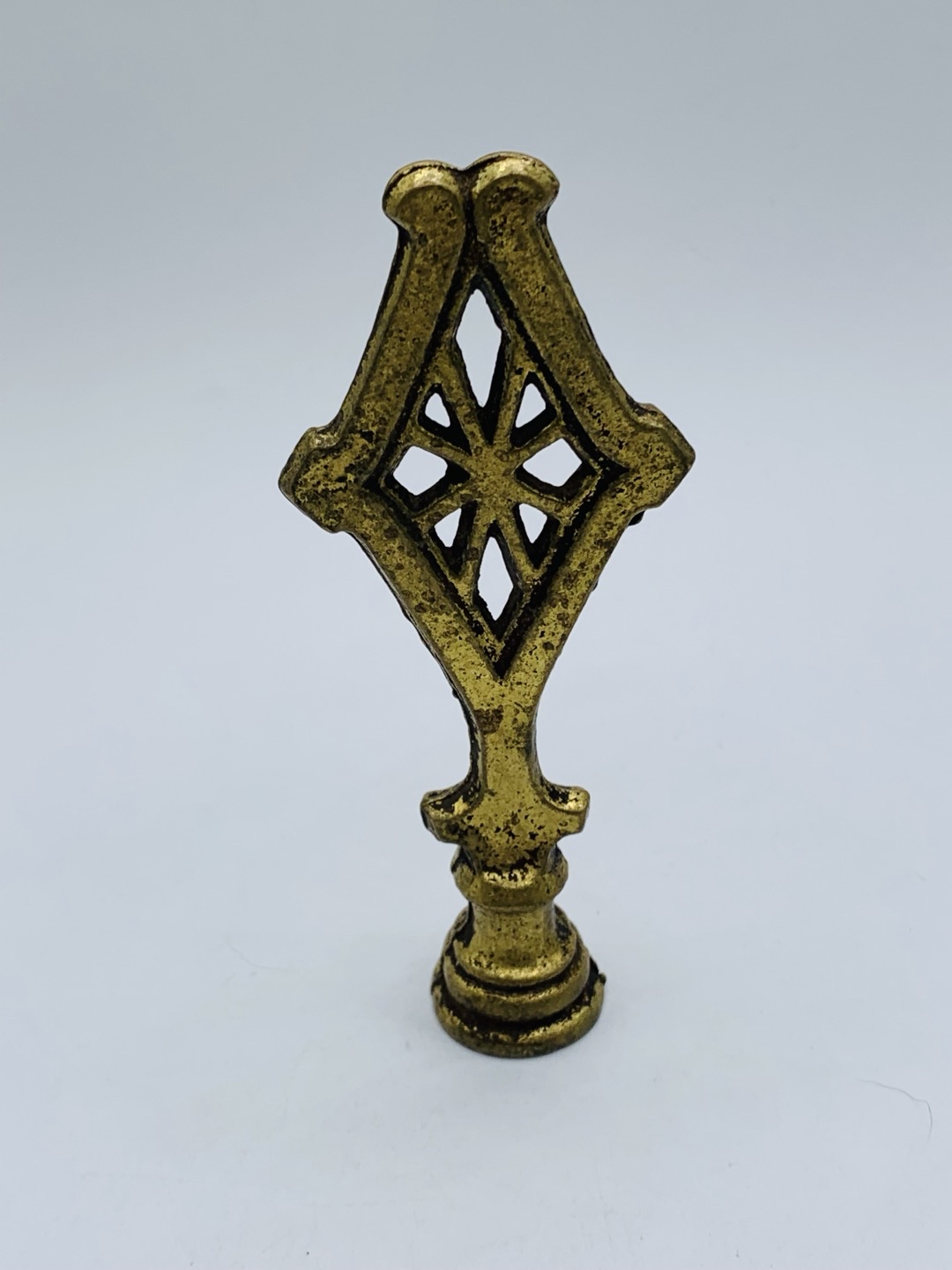 Antique Art Deco Gothic Brass Finial for Chandelier Or Lamp Circa 1920-30’s
