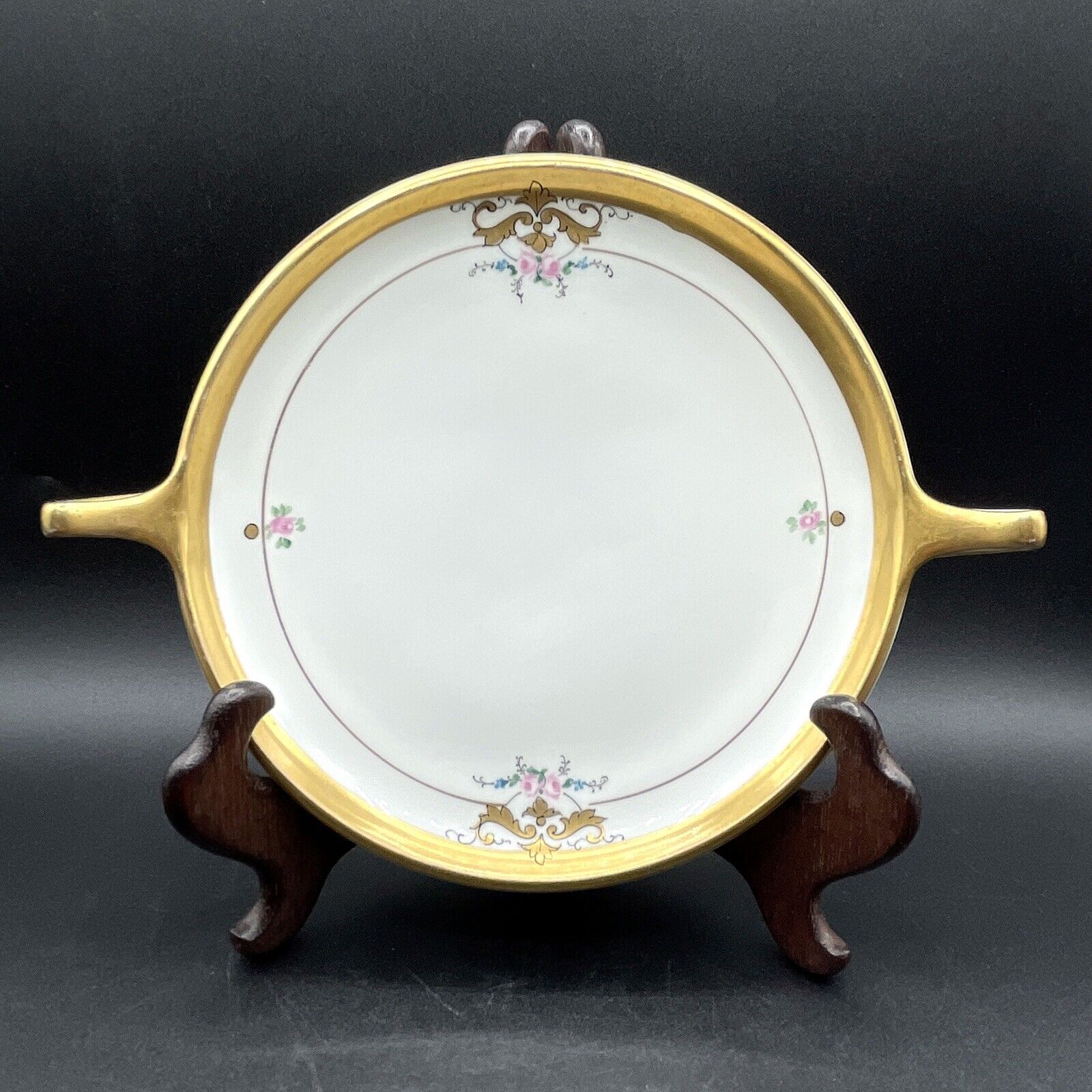 Antique Pickard Double Handled Plate HTF 1912-1918 Red Decal Maple Leaf ...