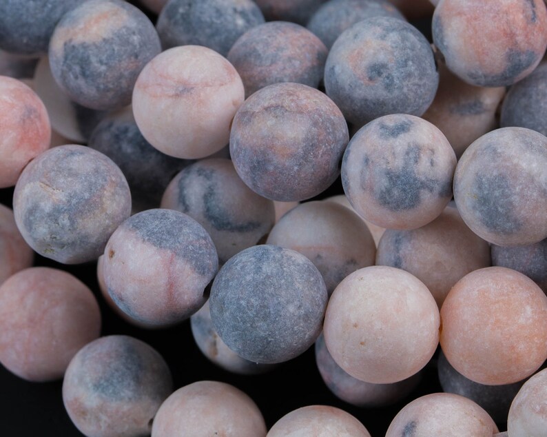 Natural Light Pink Zebra Jasper Beads Grade AAA Matte Round- -Full ...
