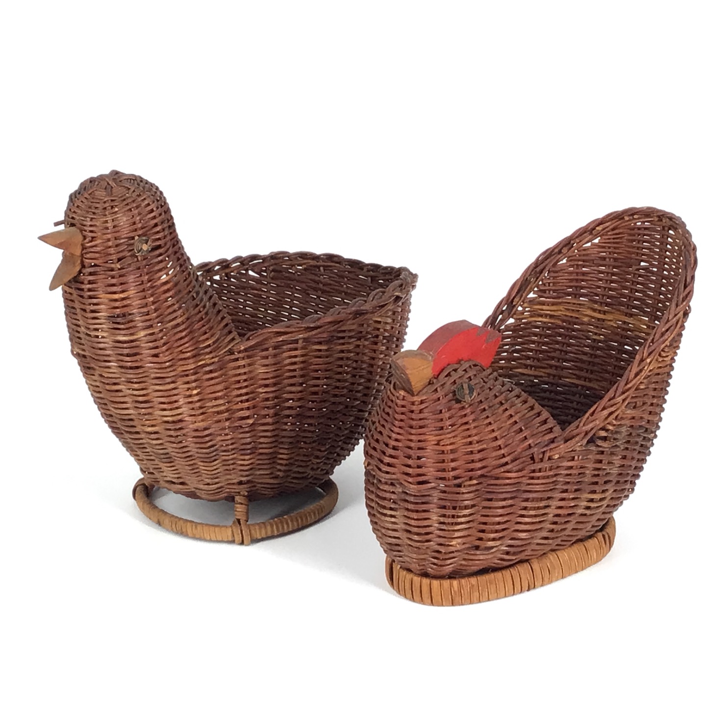 Pair Of Wicker Chicken Baskets
