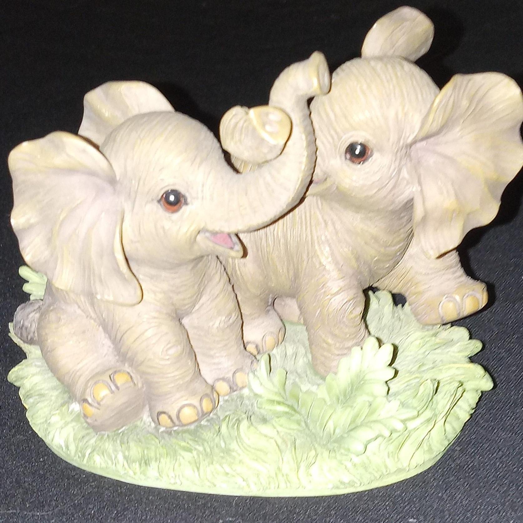 9-2/5C, Endangered Young'uns African Elephants at Play 1996 Moorehead ...