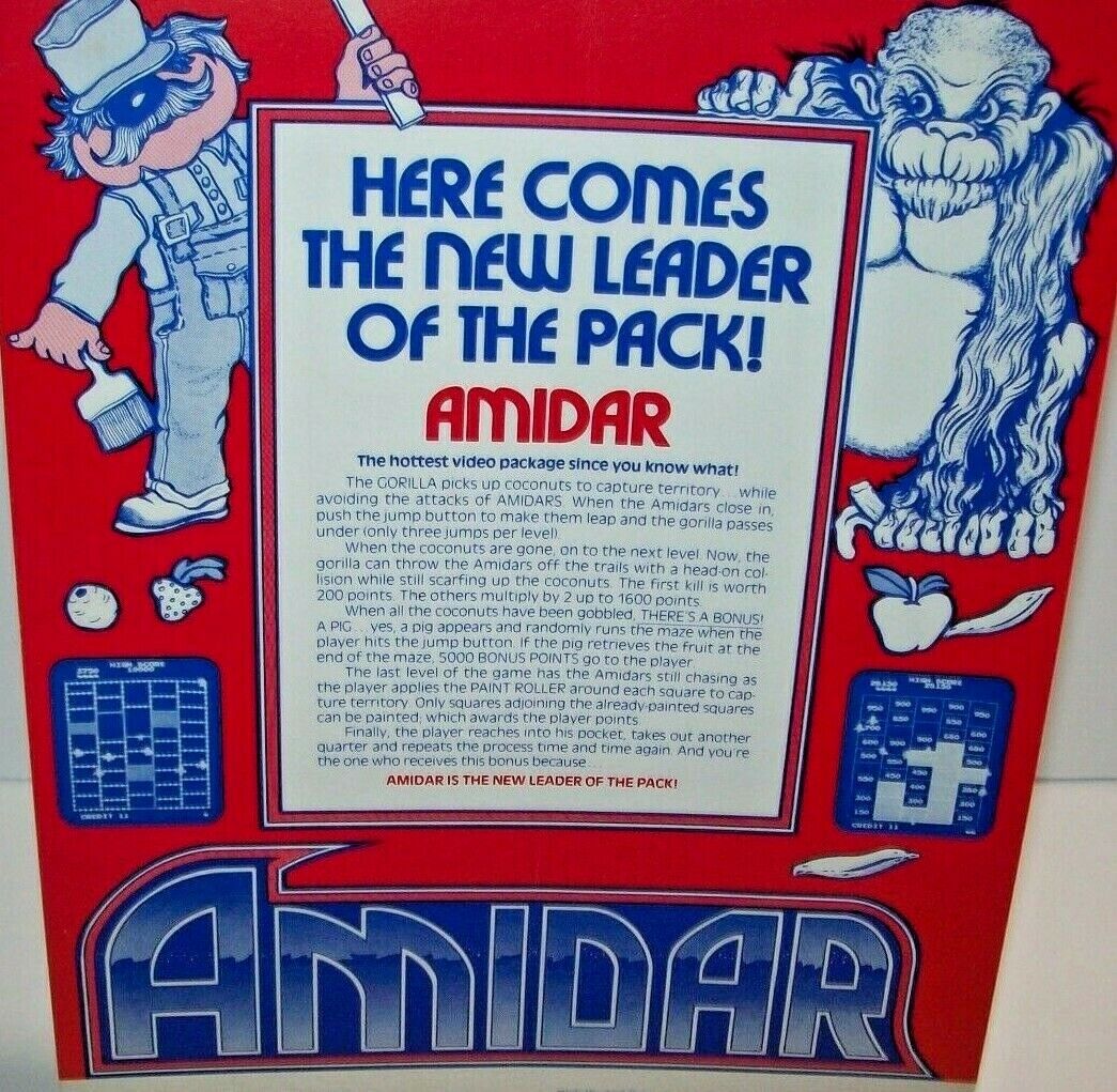 Amidar Arcade FLYER Original 1982 NOS Video Game Retro Gaming Retro ...