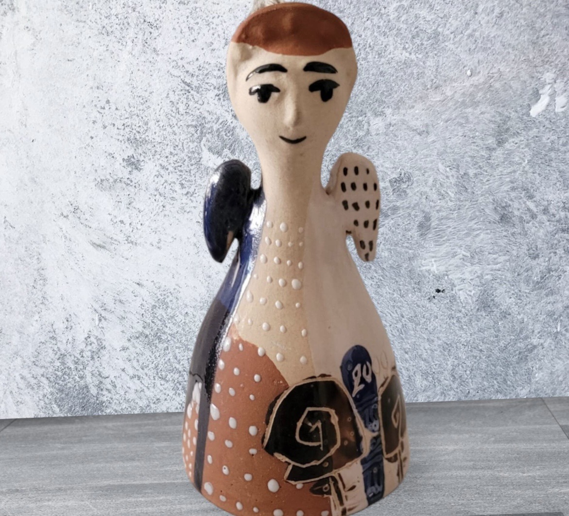 Mexican Pottery- Angel Bell Ornament