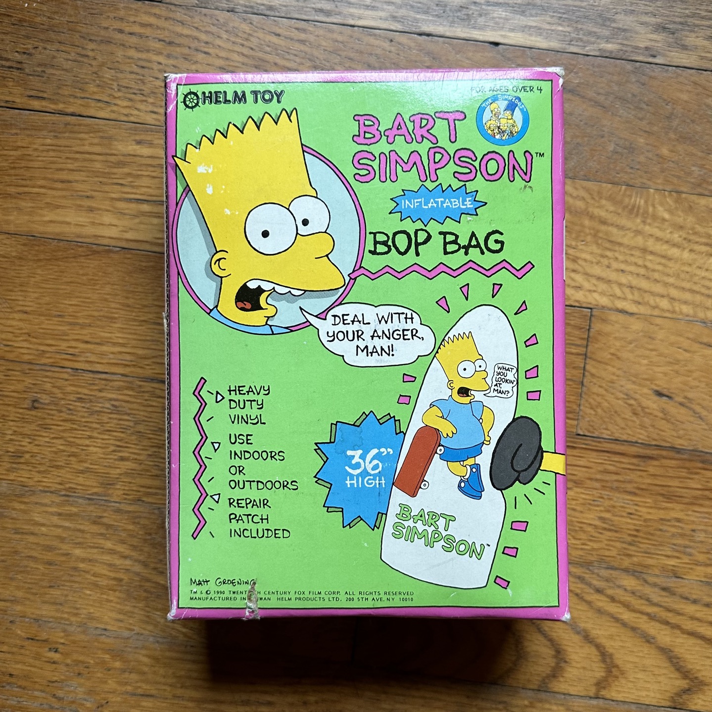 Bart Simpson Bop Bag (Helm Toy, 1990)