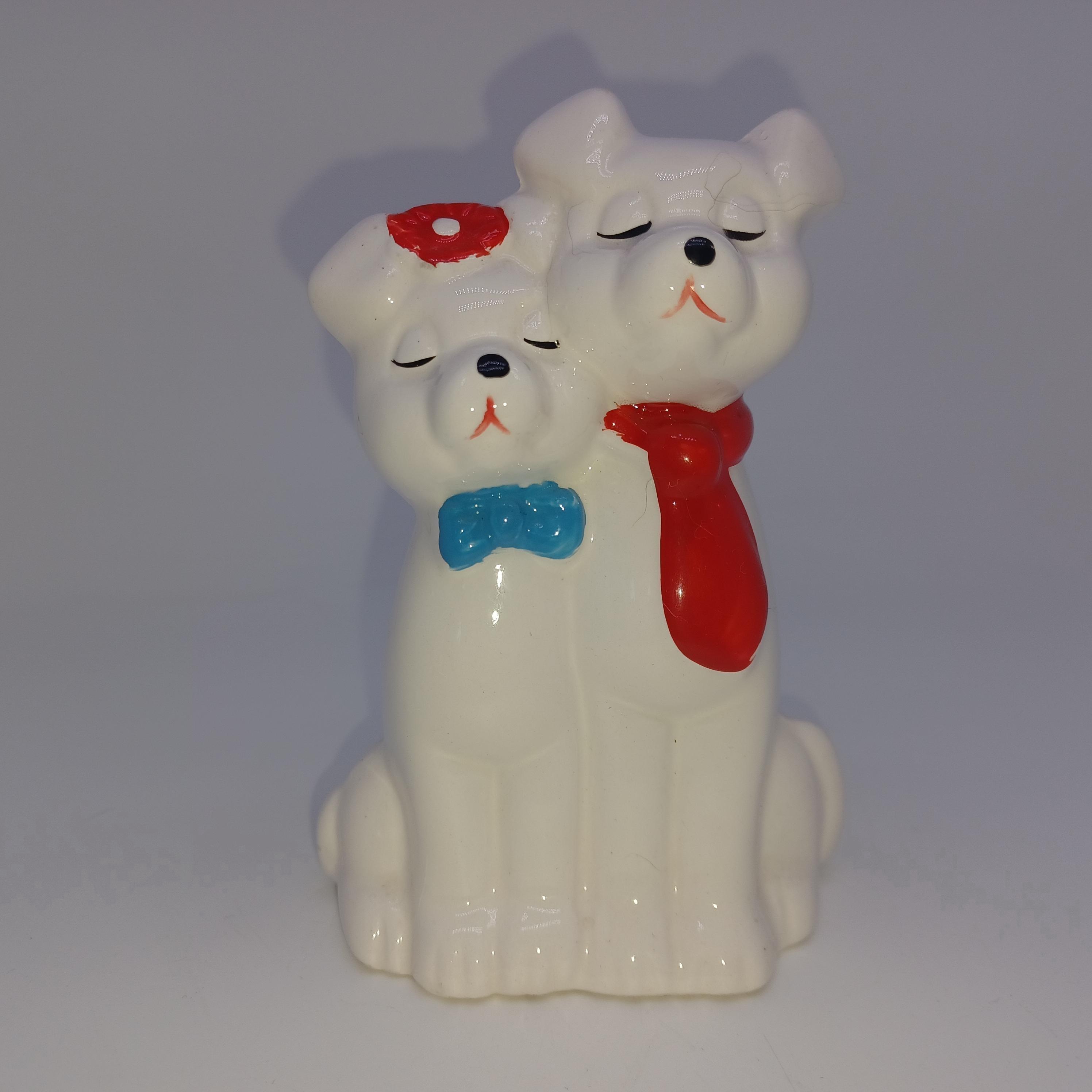 Mcm Girl & Boy Anthropomorphic Dog Puppies Figurine
