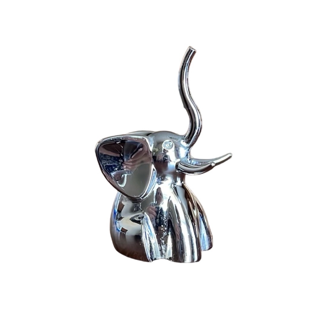 Umbra Zoola Chrome Elephant Ring Jewelry Holder Trunk Up Figurine ...