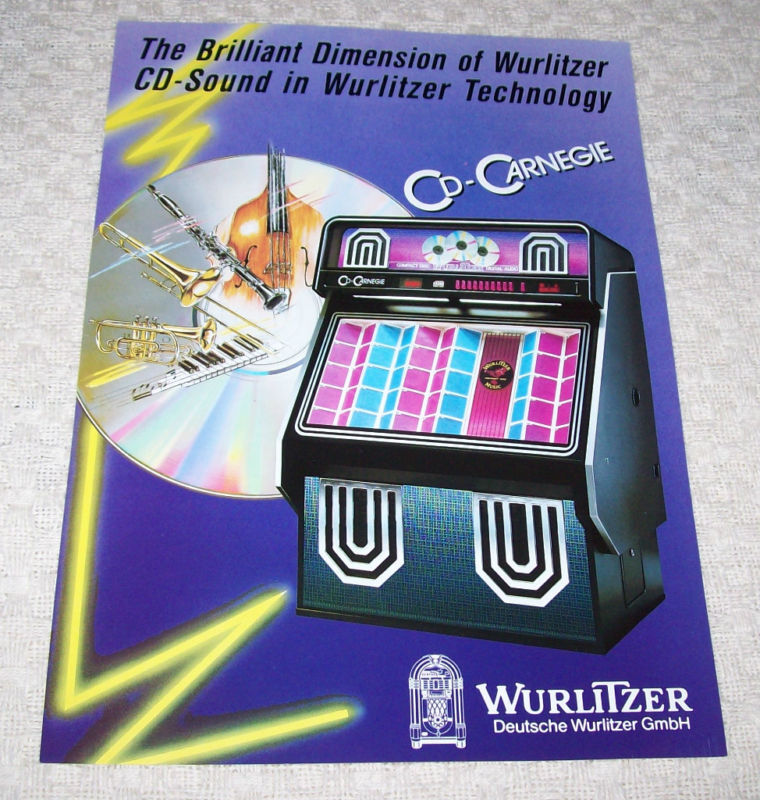 Wurlitzer CD CARNEGIE Original Phonograph Music Jukebox Promo Sales ...
