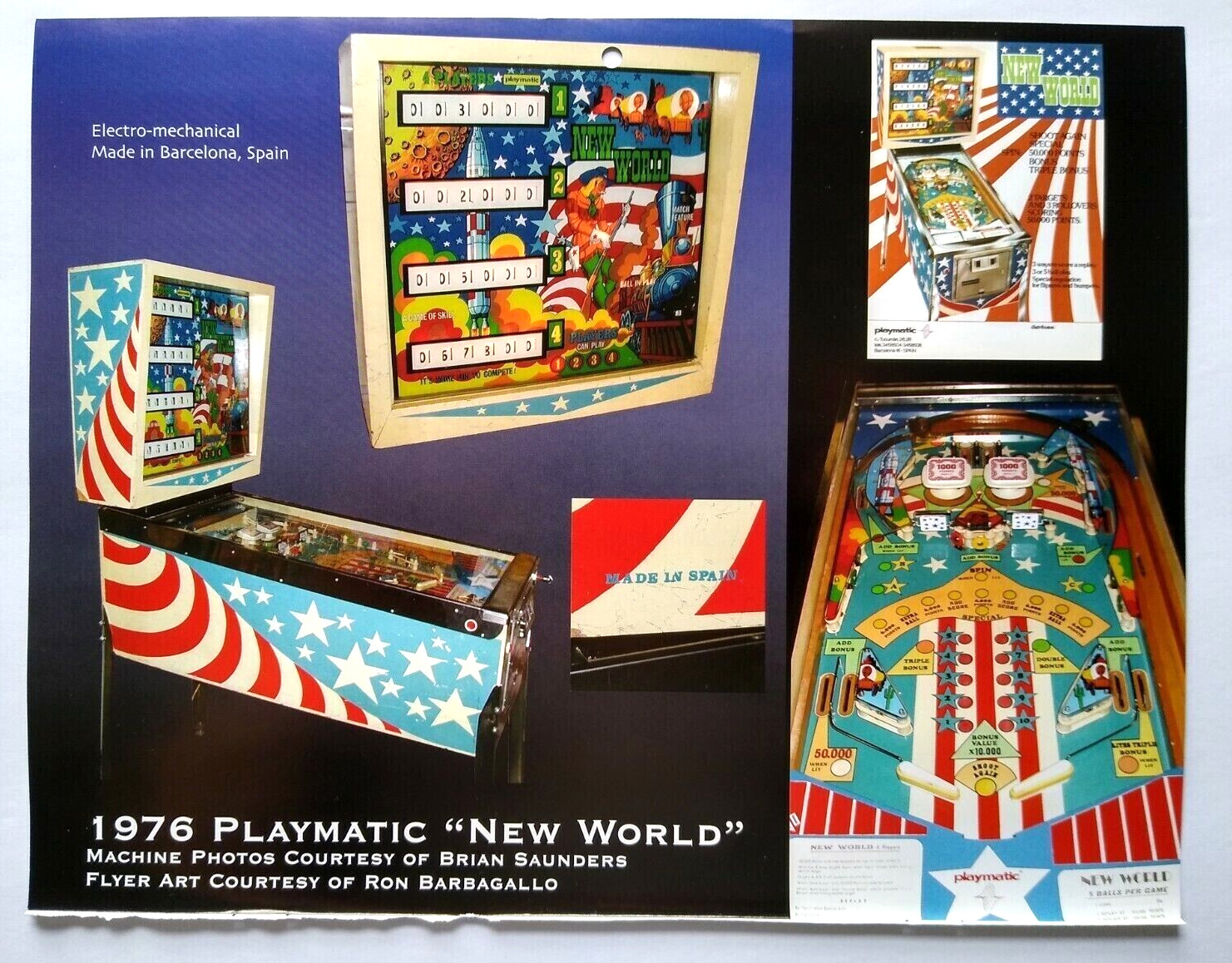 New World Pinball Machine Art Collage Ready To Frame Artwork Retro ...
